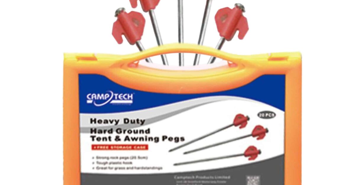 Camptech 1002 Heavy Duty Ground Tent & Awning Pegs (20 pieces) - Golden ...