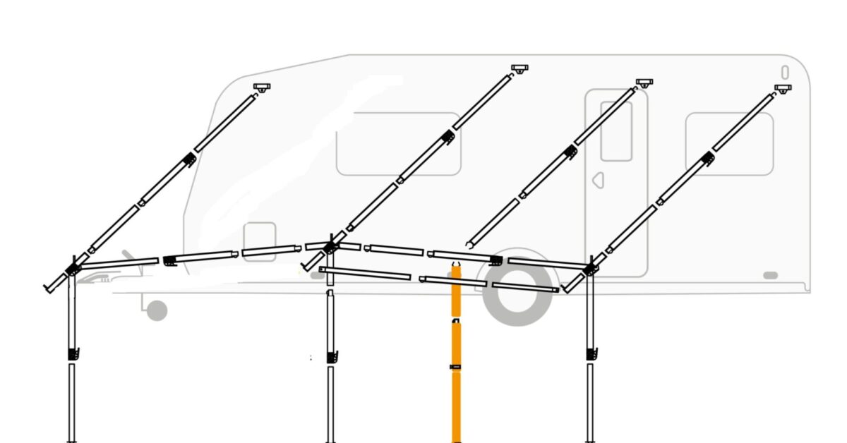 Dorema Adjustable Awning Storm Pole - Golden Castle
